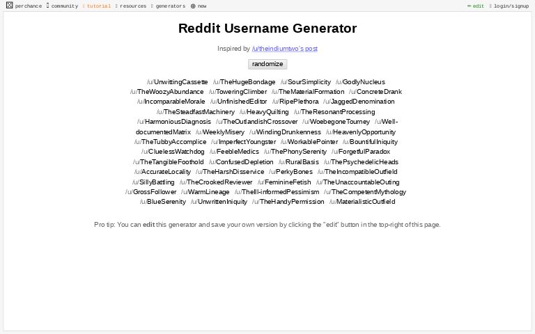 Reddit Username Generator