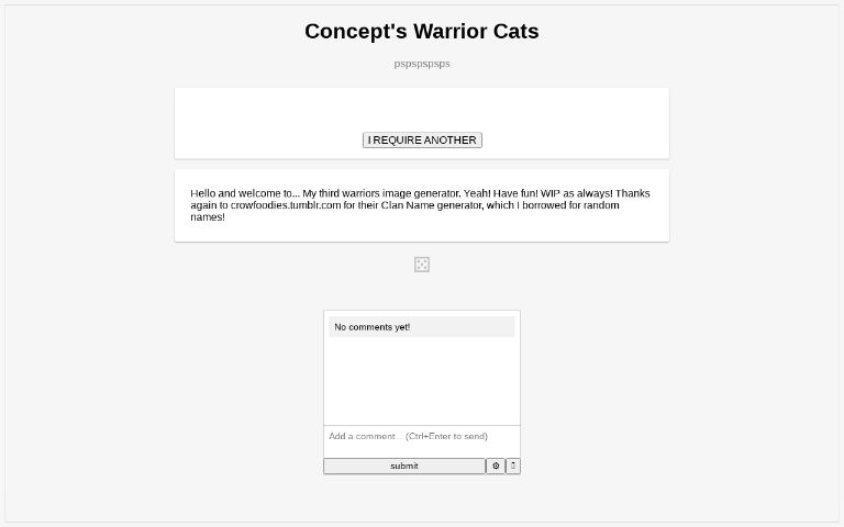 Concept's Warrior Cats ― Perchance Generator