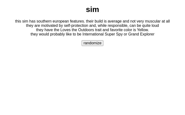 sim ― Perchance Generator