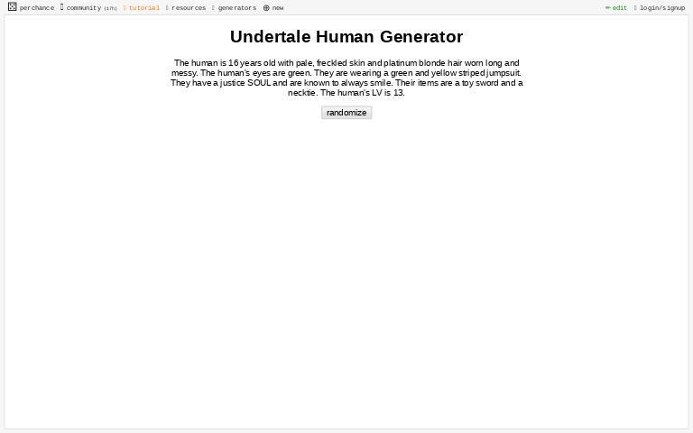 Undertale Human Generator