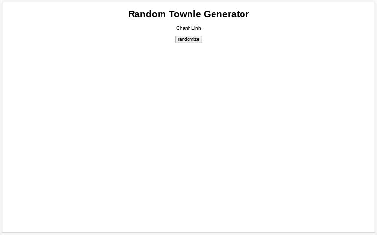 Random Townie Generator