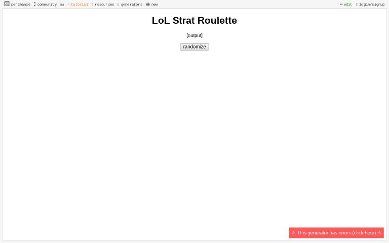 LoL Strat Roulette ― Perchance Generator