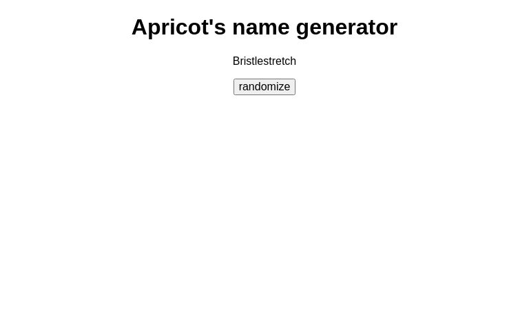 Apricot's name generator