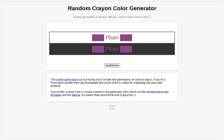 Random Crayon Color Generator
