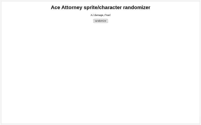 Ace Attorney sprite/character randomizer ― Perchance Generator