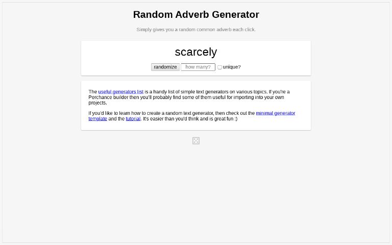 Random Adverb Generator
