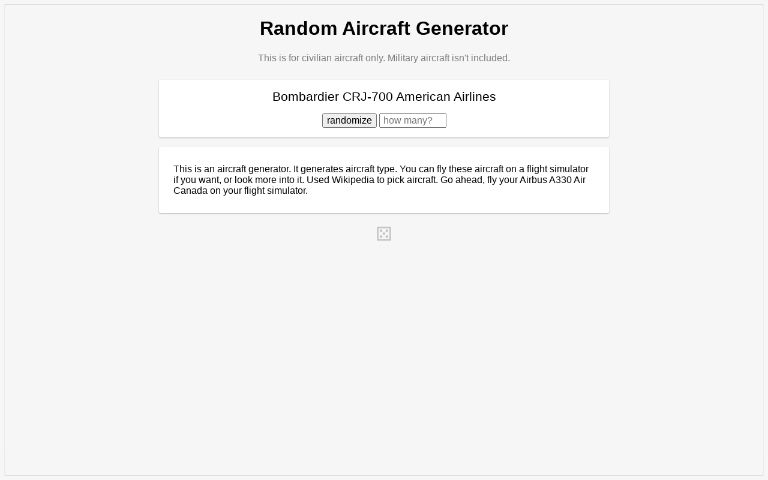 Random Aircraft Generator