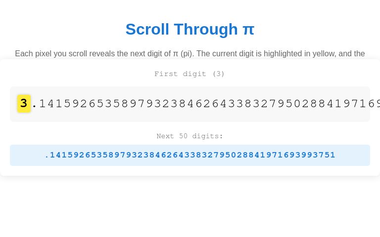 Scroll Through π ― Perchance Generator