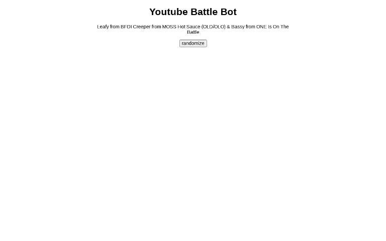Youtube Battle Bot ― Perchance Generator