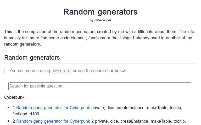 cyber-viper´s random generators