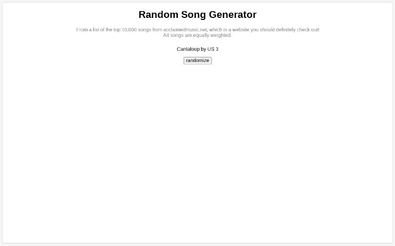 Random Song Generator