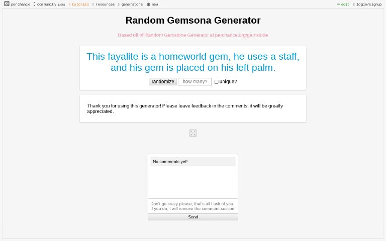 Random Gemsona Generator