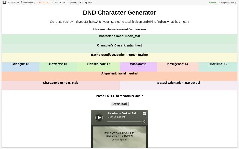 DND Character Generator