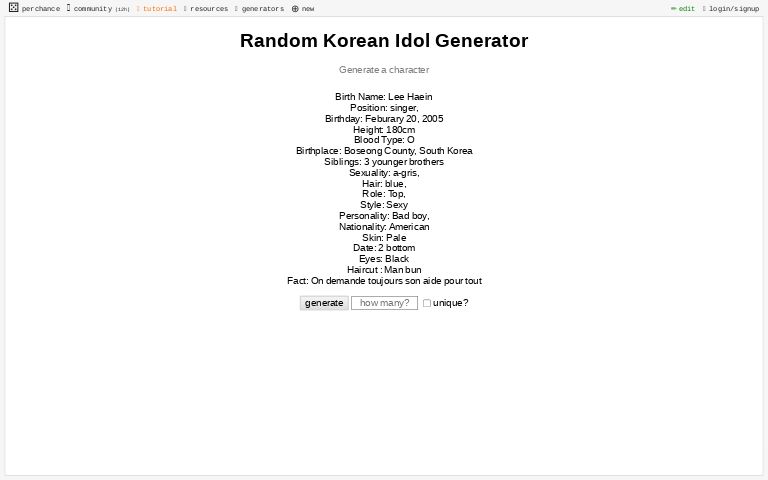 Random Korean Idol Generator