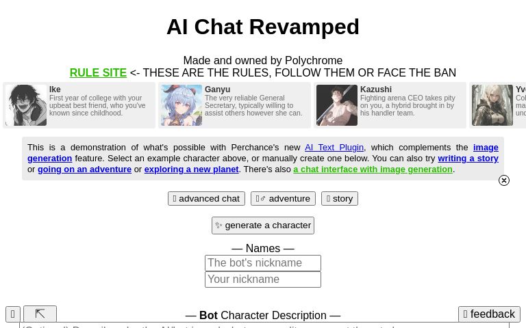 AI Chat Revamped. (online, free, no sign-up, unlimited)