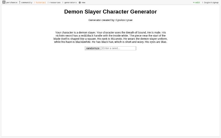Demon Slayer Character Generator