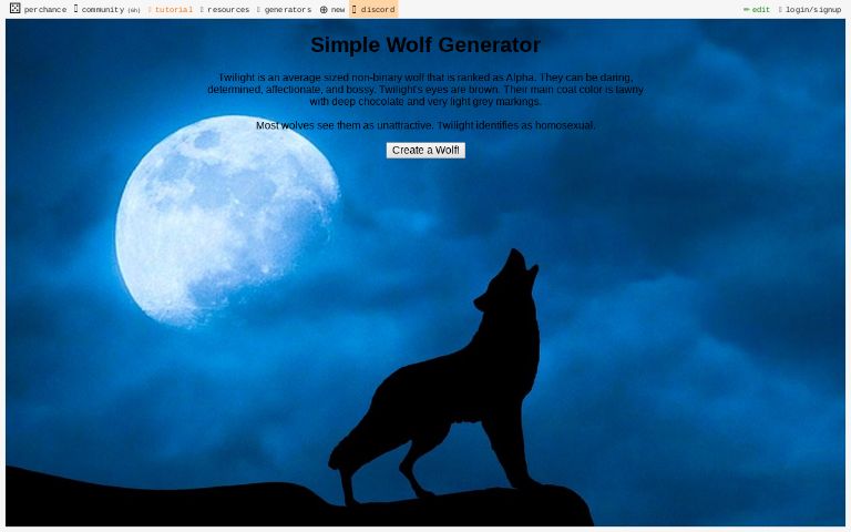 Simple Wolf Generator