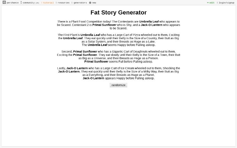 Fat Story Generator