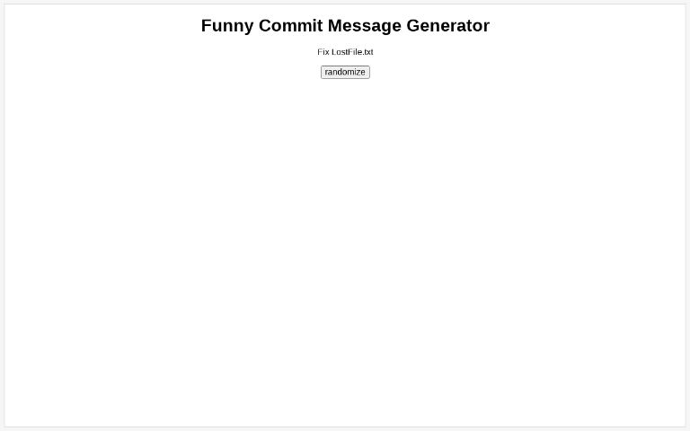 Funny Commit Message Generator