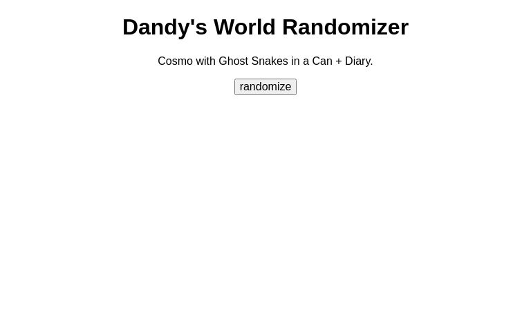 Dandy's World Randomizer ― Perchance Generator