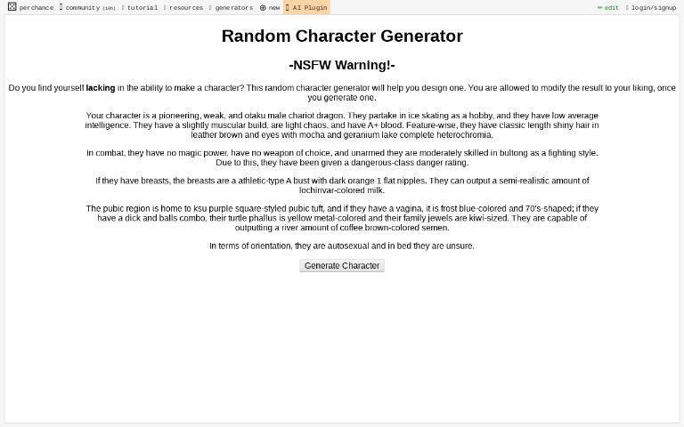 Random Character Generator