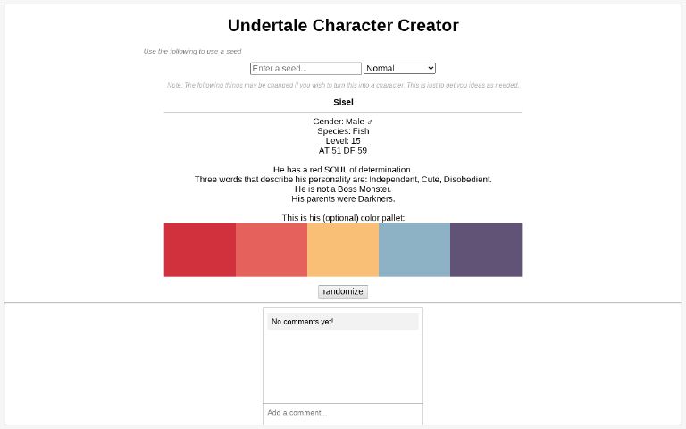 Undertale Character Creator ― Perchance Generator