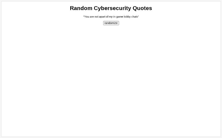 Random Cybersecurity Quotes ― Perchance Generator