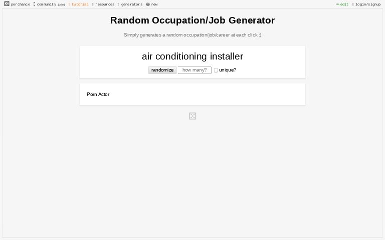 Random Occupation/Job Generator