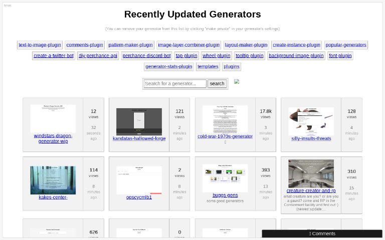 Recently Updated Generators