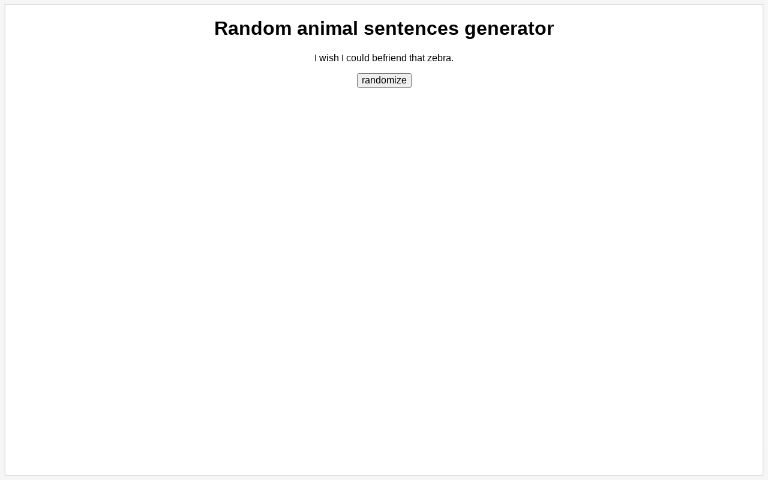 Random animal sentences generator