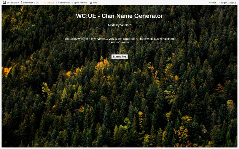 WC:UE - Clan Name Generator