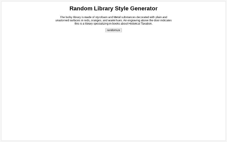 Random Library Style Generator