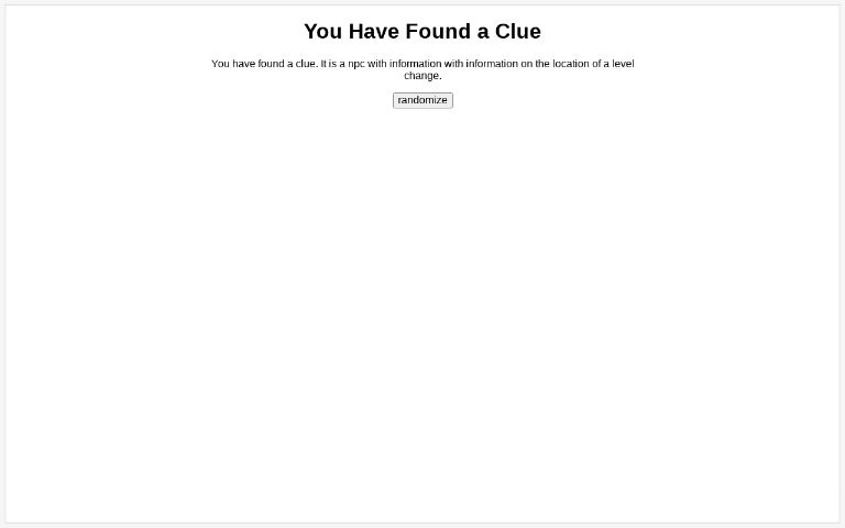 You Have Found a Clue ― Perchance Generator
