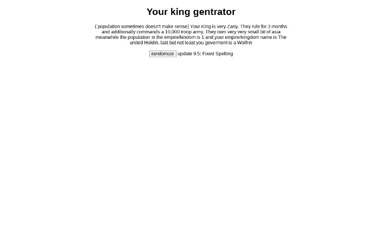Your king gentrator ― Perchance Generator