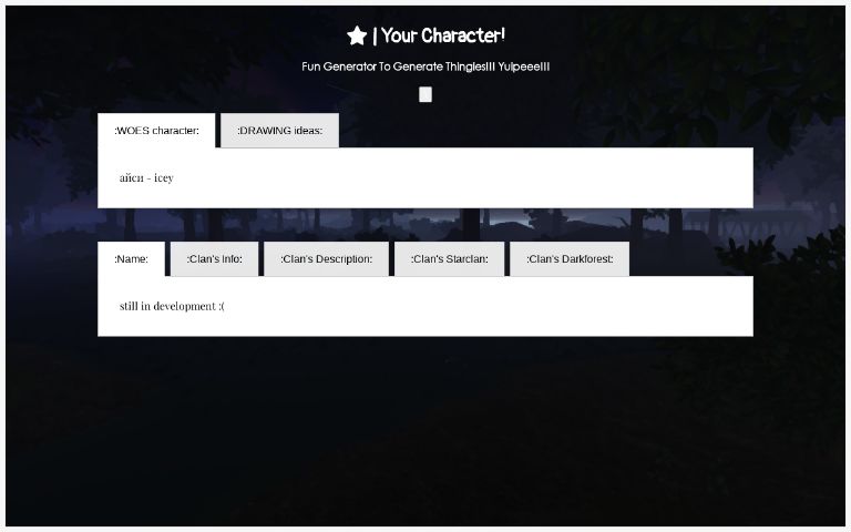 Your Character ― Perchance Generator