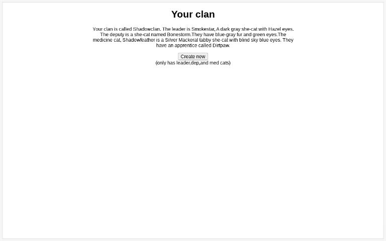 Your clan ― Perchance Generator