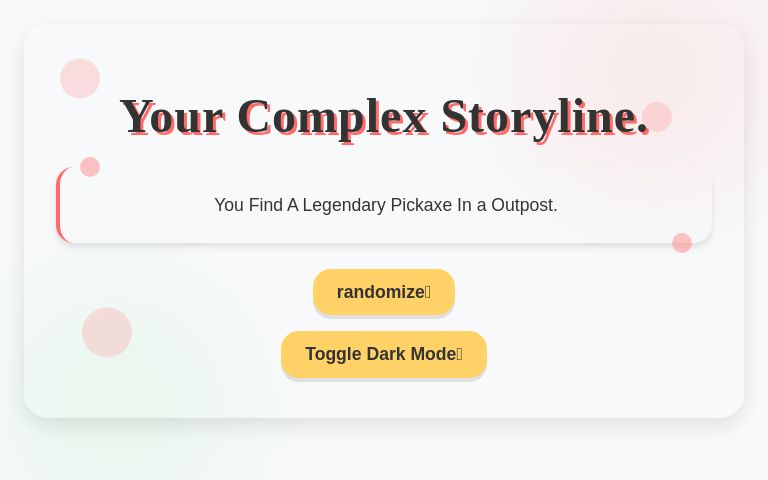 Your Complex Storyline. ― Perchance Generator