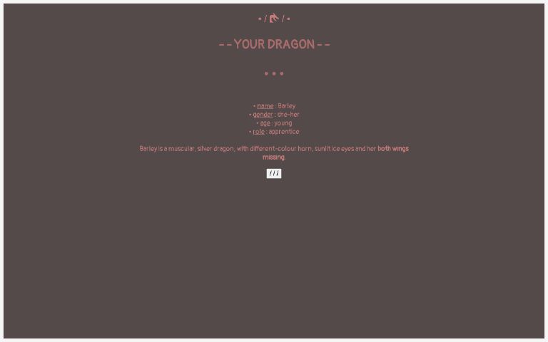 Your Dragon ― Perchance Generator