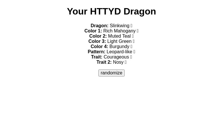 Your HTTYD Dragon ― Perchance Generator