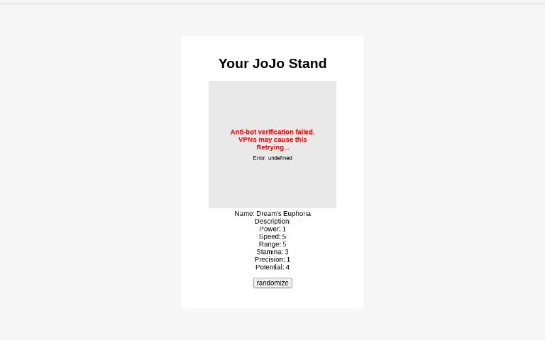 Your JoJo Stand ― Perchance Generator