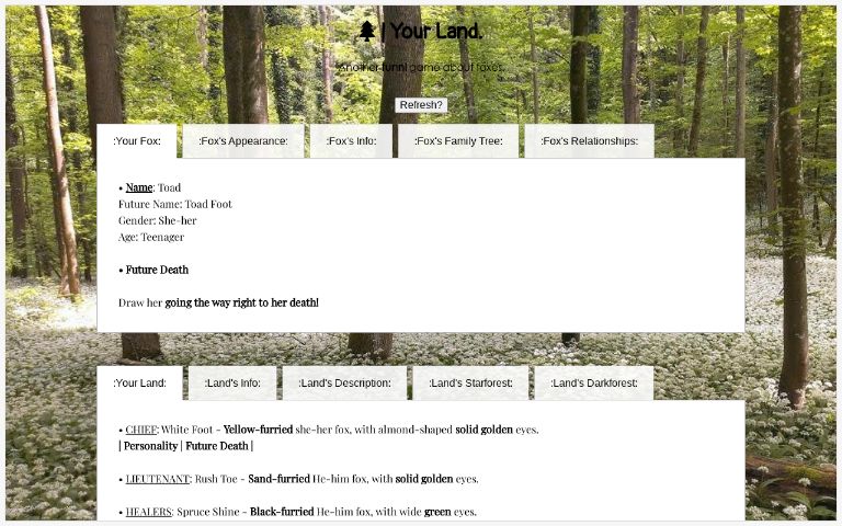 | Your Land. ― Perchance Generator