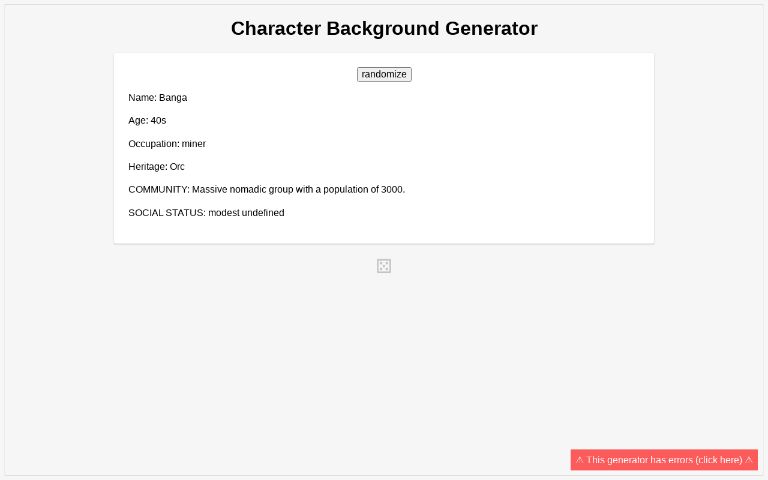 Character Background Generator
