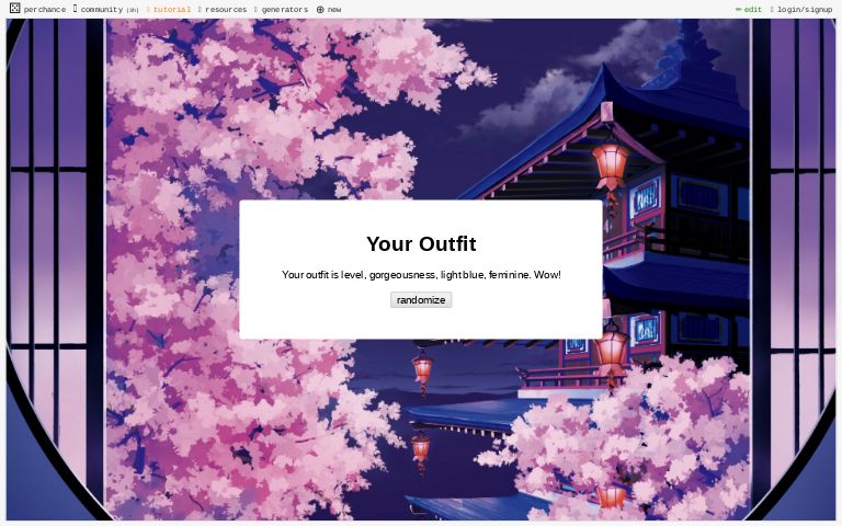 Your Outfit ― Perchance Generator