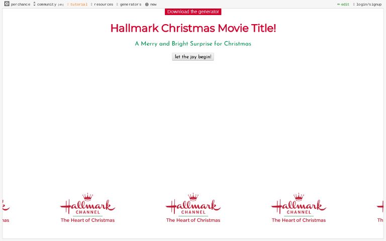 Hallmark Christmas Movie Title! ― Perchance Generator