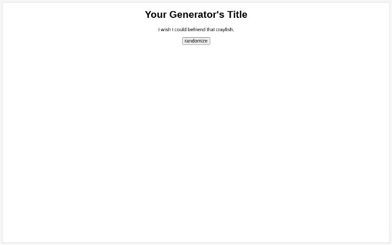 Minimal ― Perchance Generator