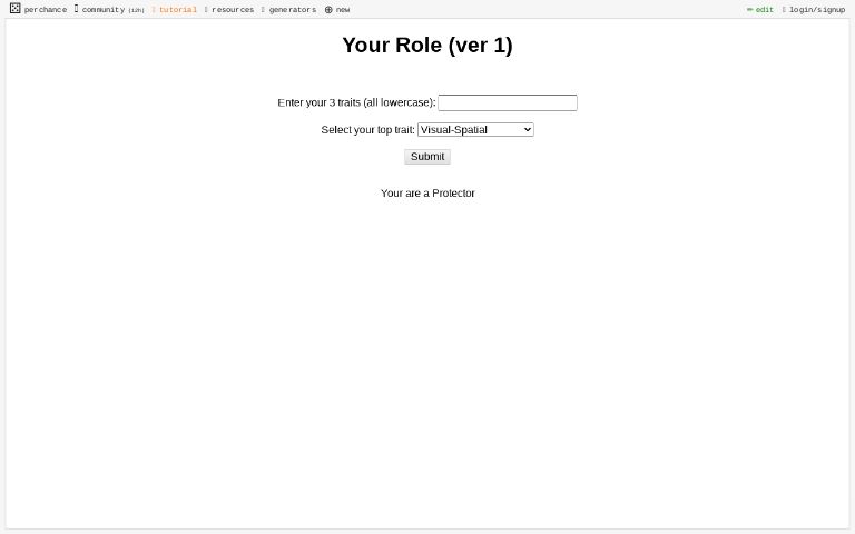 Your Role (ver 1) ― Perchance Generator