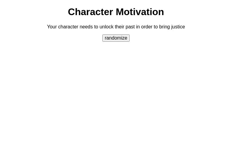 Character Motivation ― Perchance Generator