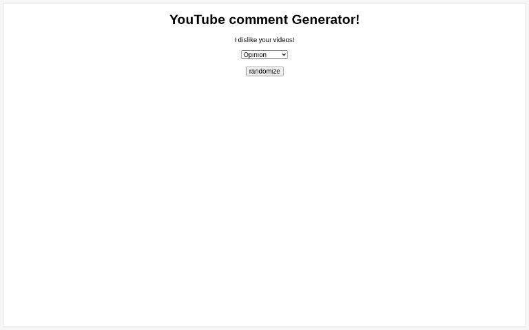 YouTube comment Generator!