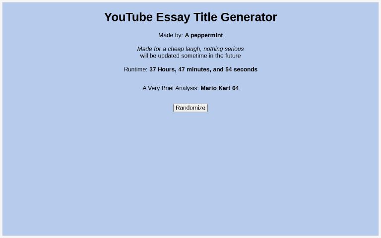 YouTube Essay Title Generator