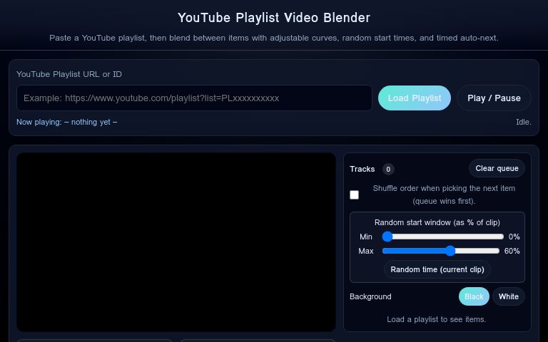 YouTube Playlist Video Blender ― Perchance Generator